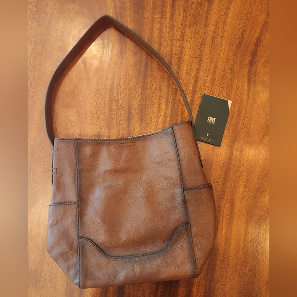 Frye | Bags | New Frye Brown Leather Side Pocket Hobo Shoulder Bag ...